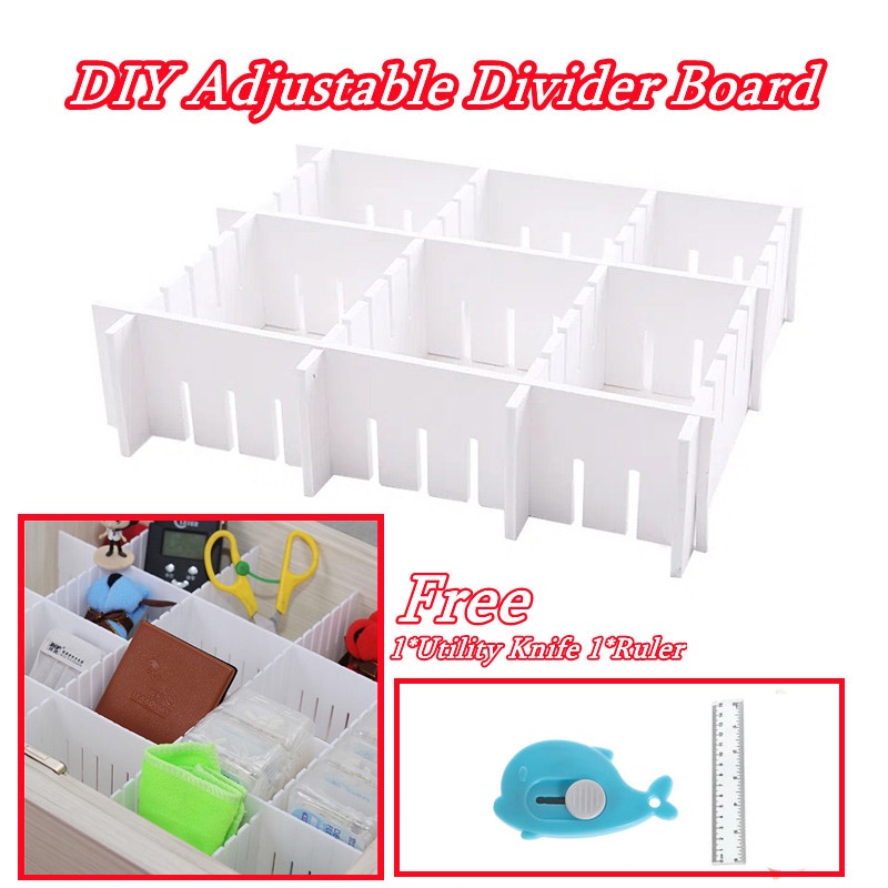 Adjustable Drawer Divider Partition Organizer Plastic Drawer Divider ...
