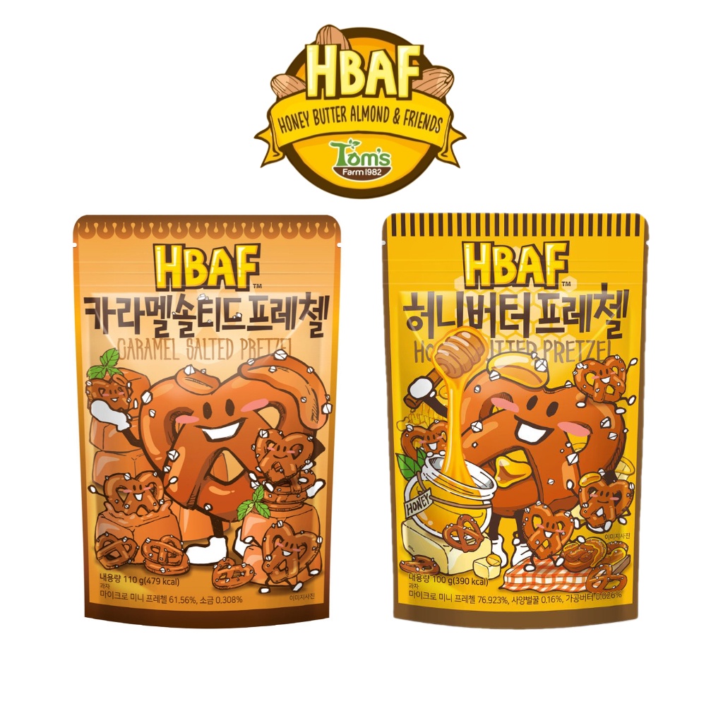 HBAF Caramel Salted Pretzel 110g / Honey Butter Pretzel 100g | Shopee ...