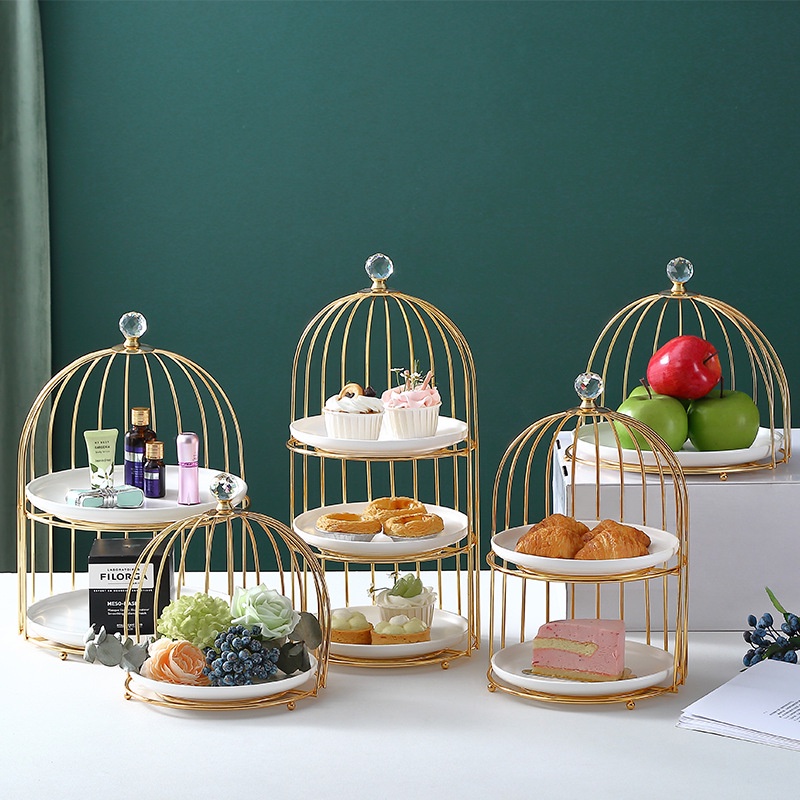 Restaurant Hotel Creative Birdcage Single Double Layer Display Stand ...