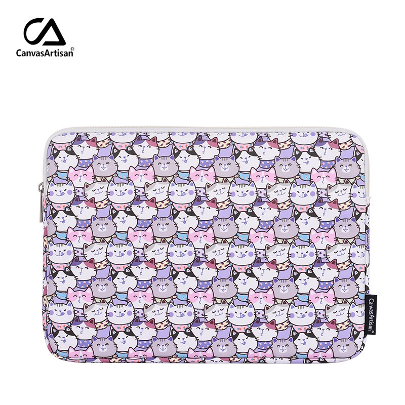 CanvasArtisan Cute Cartoon Cat Laptop Bag Waterproof Cover Protective ...