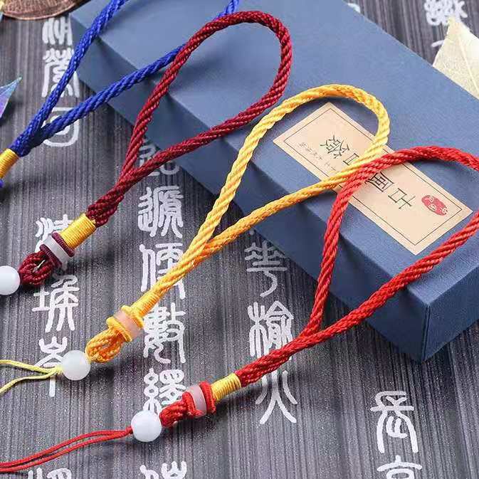 Woven Hand Rope Wreath Handle Rope Jade Bead Pendant Tassel Pendant ...