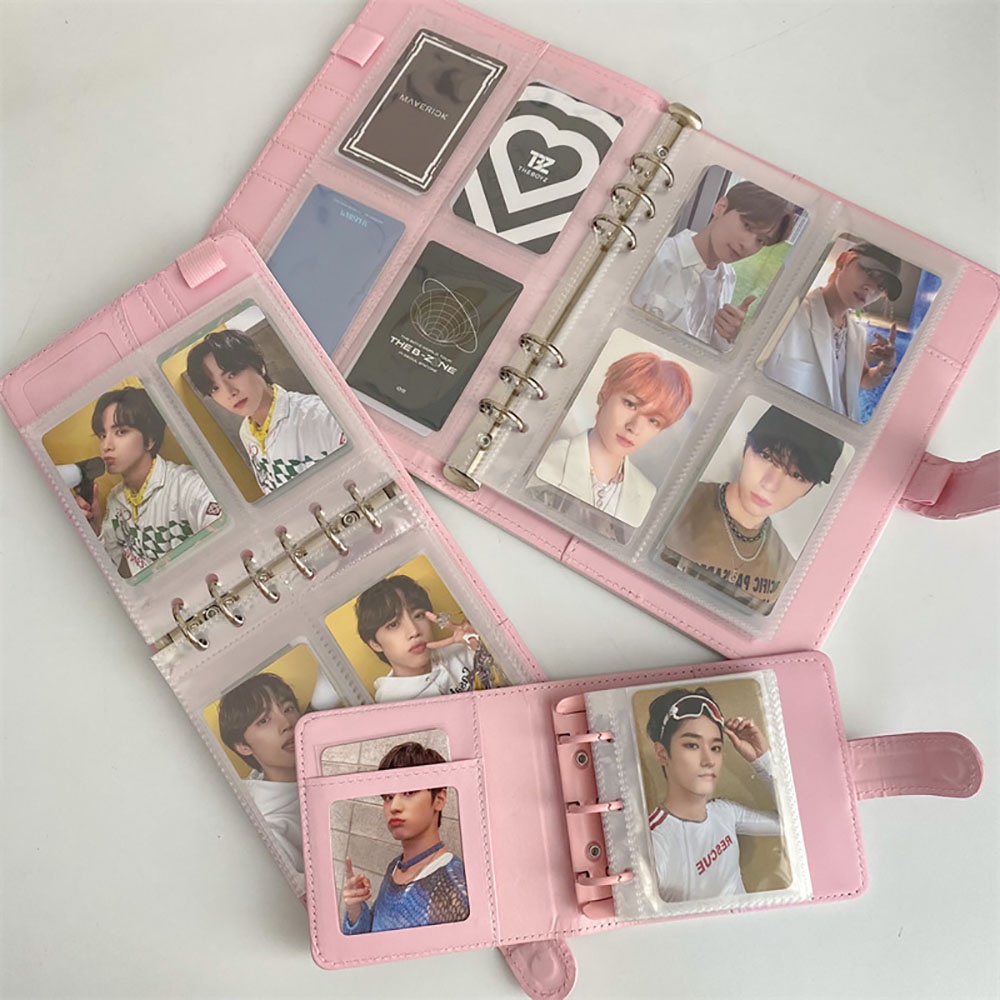 A5/A7 3 inch Collbook 6 Ring PU Leather Glitter Binder Refillable ...