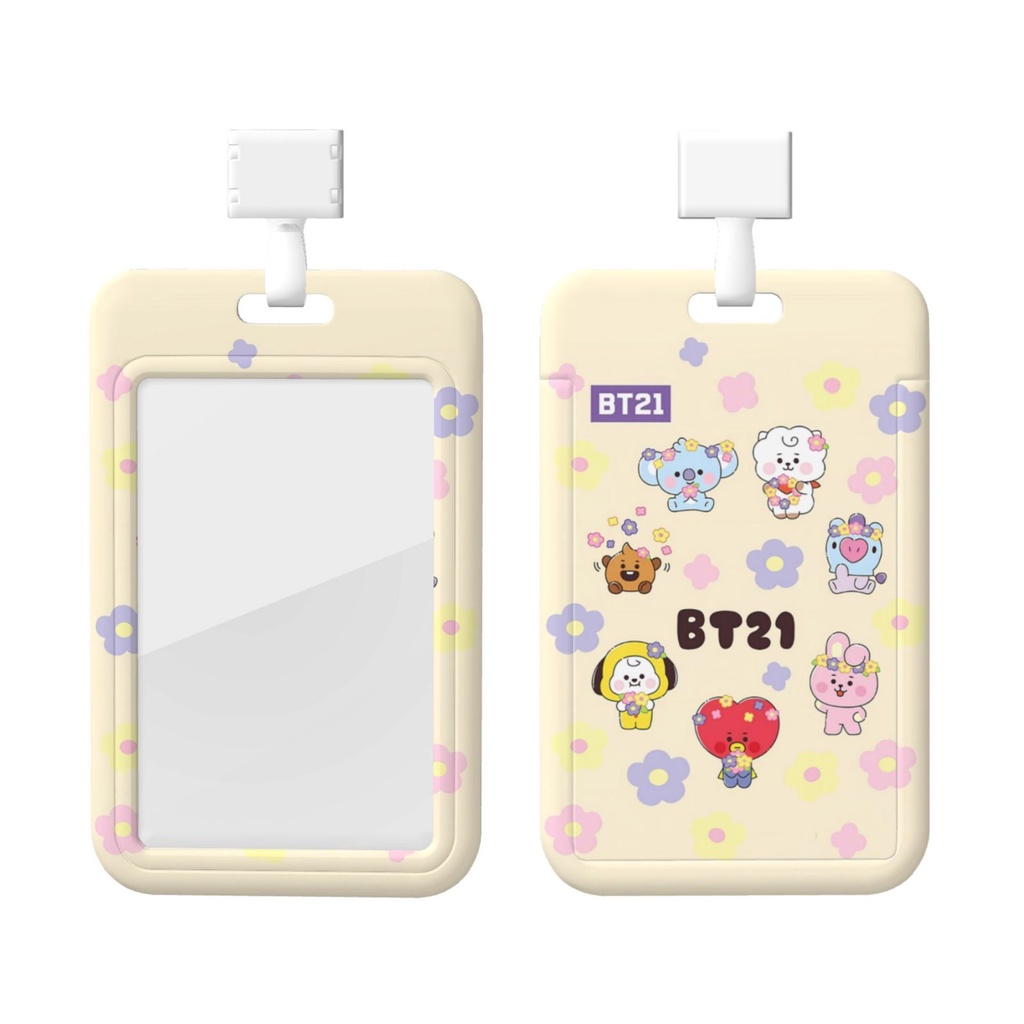 BT21 7*11CM ID Badge Holder With Lanyard, Waterproof Plastic ID Card ...