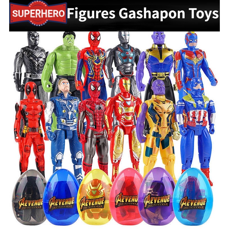 12 SETS Deformed Avengers Egg Kids Ultraman Toys for Children Surprise ...