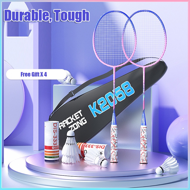 [Free Gift]G4 Unbreakable Lightweight Badminton Racket Couple Alloy ...