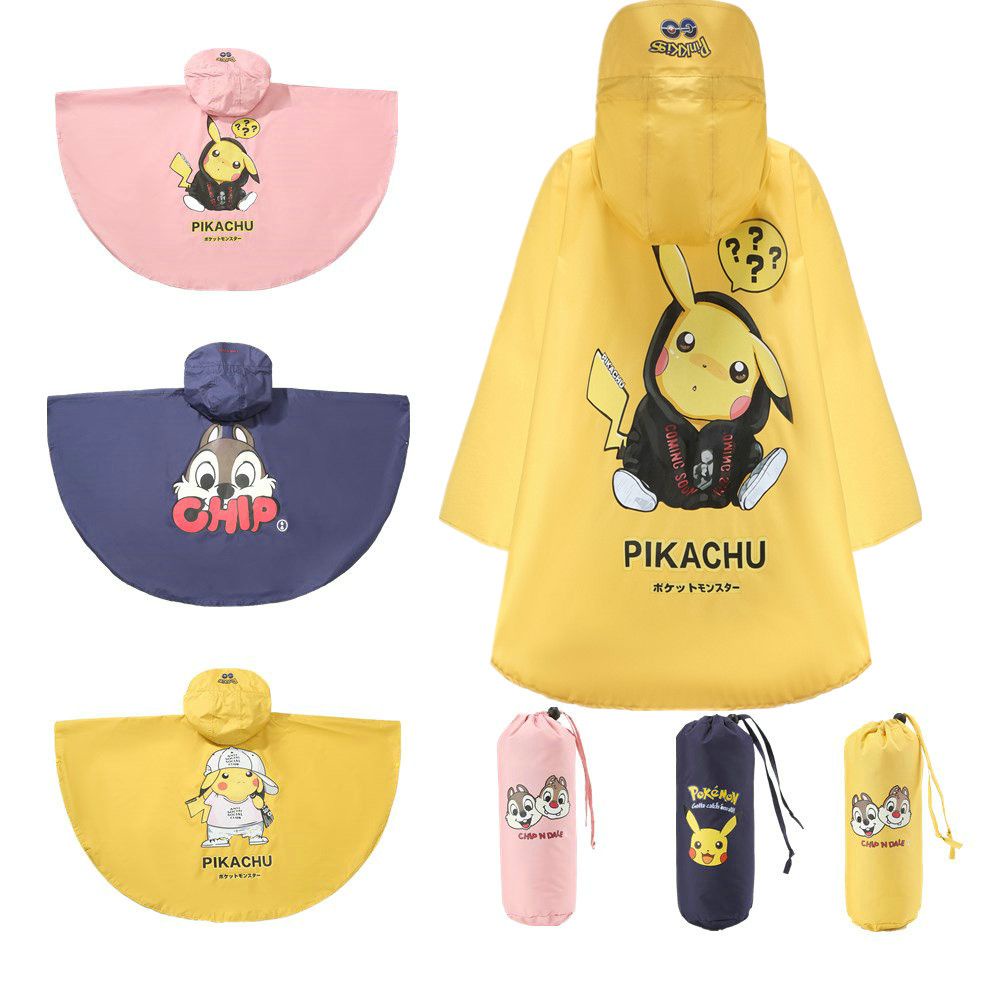 Kids raincoat 3-14 year old Kid's Pokemon Picachu raincoat male and ...
