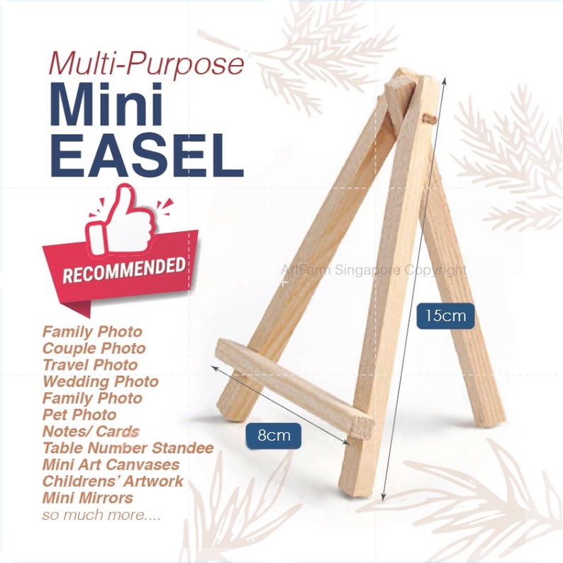 SG Mini Wooden Easel Display Stand – For Photo Frames, Canvas Art ...