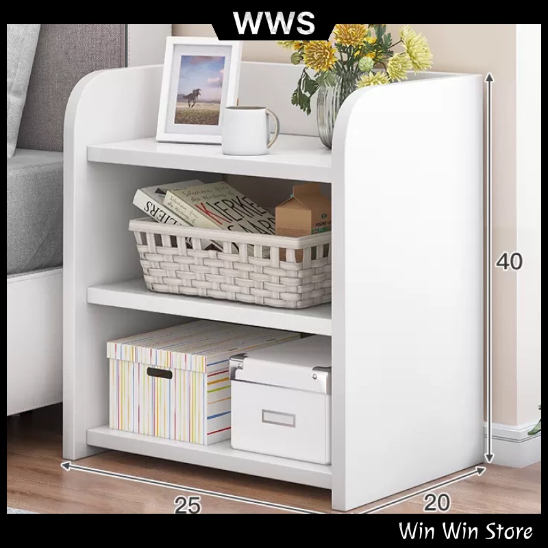 2 Tier Mini Small Wooden Multipurpose Rack Book Shelf, Rak Buku Bedroom ...