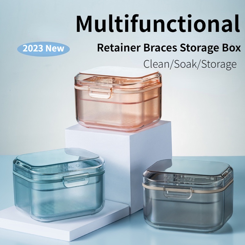 3 IN 1 Orthodontic Retainer Braces Storage Box Portable Invisible ...