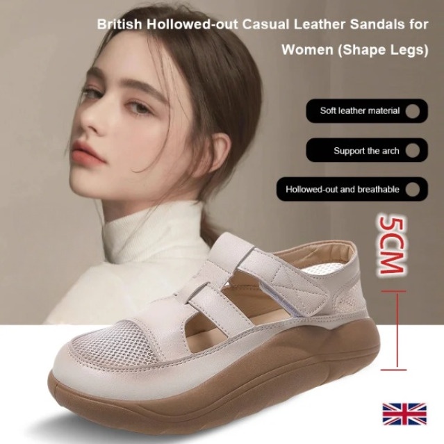 Hollow Toe Cap Casual Sandals Women's Thick-Soled Sports Roman Retro ...