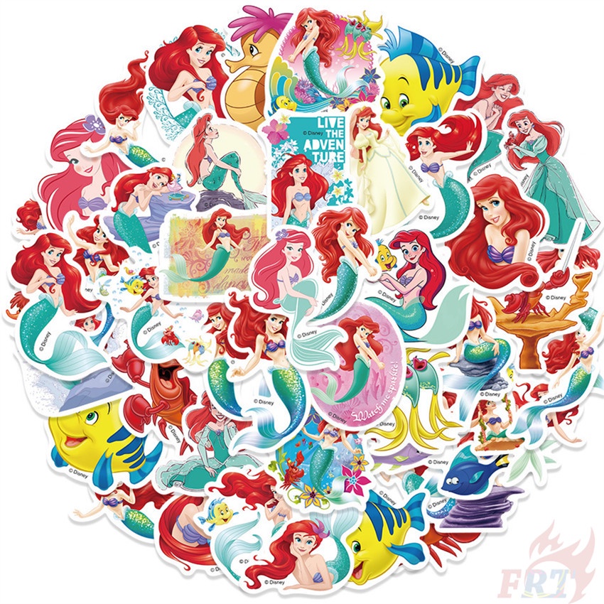 50Pcs/Set Ariel Series 02 Disney Princess The Little Mermaid Stickers ...