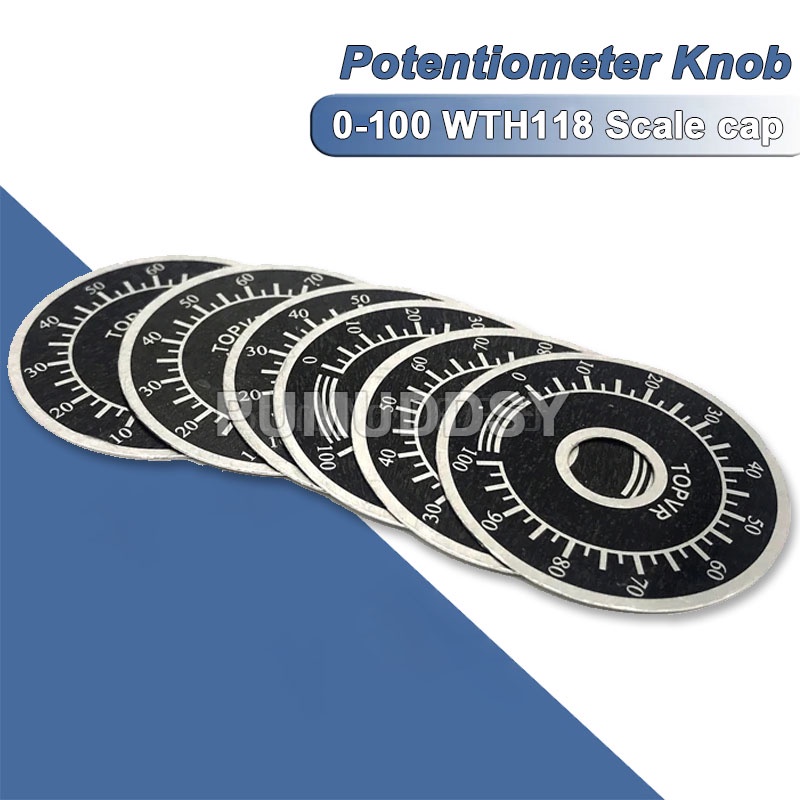 20PCS 0-100 WTH118 Potentiometer Knob Scale Digital Scale Can Be ...