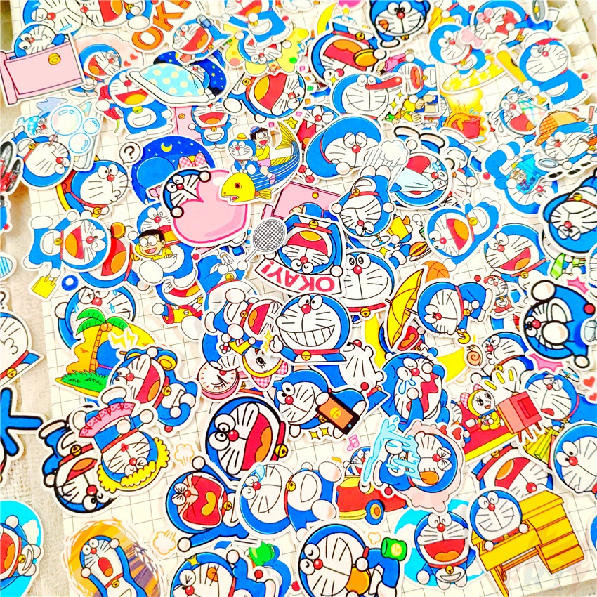 120Pcs/Set Doraemon Q-A Mini Diary Manual Stickers DIY Fashion ...