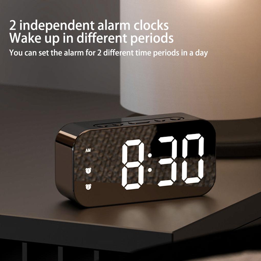 Japanese Simple Black White Mirror Led Digital Clock Sound Control ...