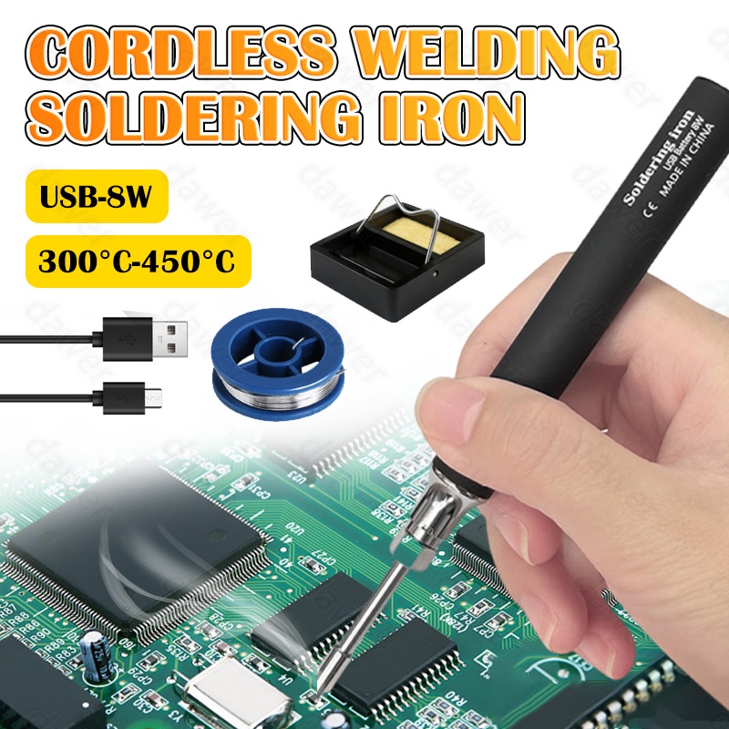 Portable Soldering Iron Wireless USB 5V 8W Electric Solder Pen Heat ...