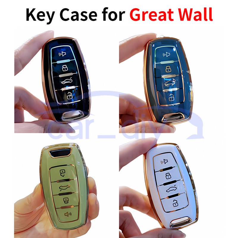 TPU Key Case Remote Cover Fob With Keychain Number Plate For Great Wall ...
