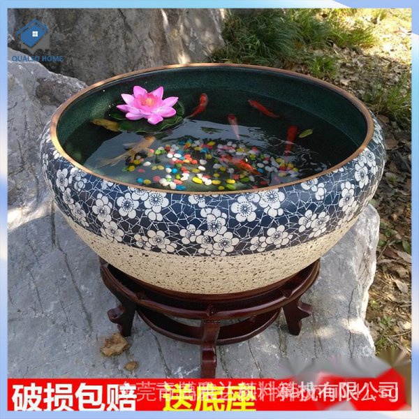 🇸🇬Free shipping🇸🇬 klineCeramic Goldfish Big VAT Turtle Pot Hydroponic ...