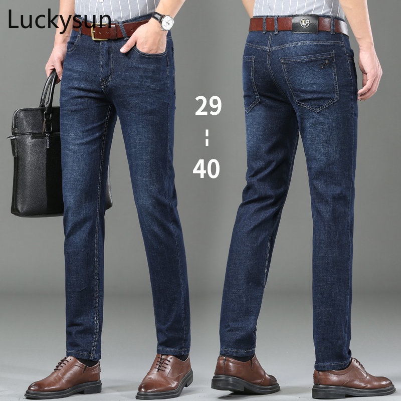 READY STOCK Jeans Men Korean Straight Cut Blue Denim Jeans Business ...