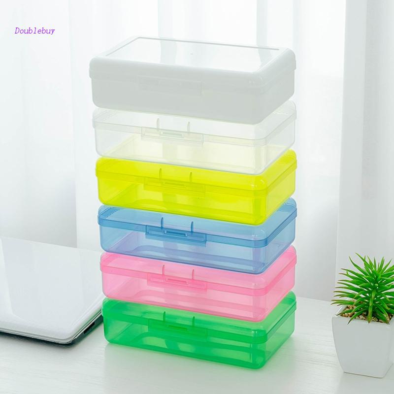 Doublebuy Clear Plastic Pencil Box Crayon Pen Storage Box Marker Pen ...