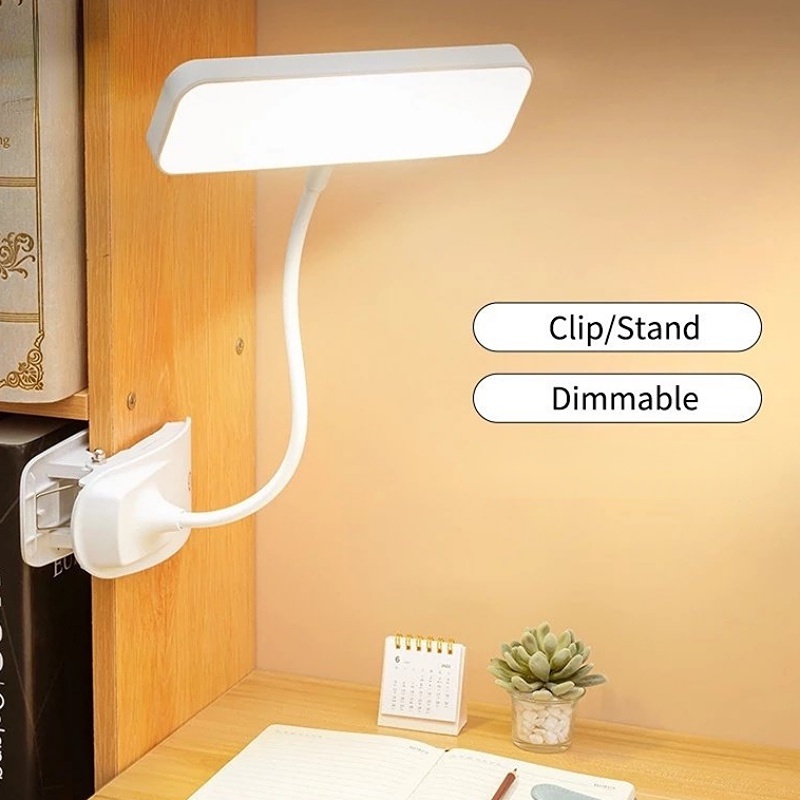 360° Flexible LED Light with Clip 3 Gears Adjustable Reading Desk Lamp ...