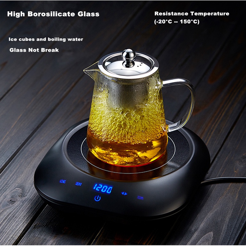 【SG Stock】Heat Resistant Glass Teapot With Stainless Steel Infuser ...
