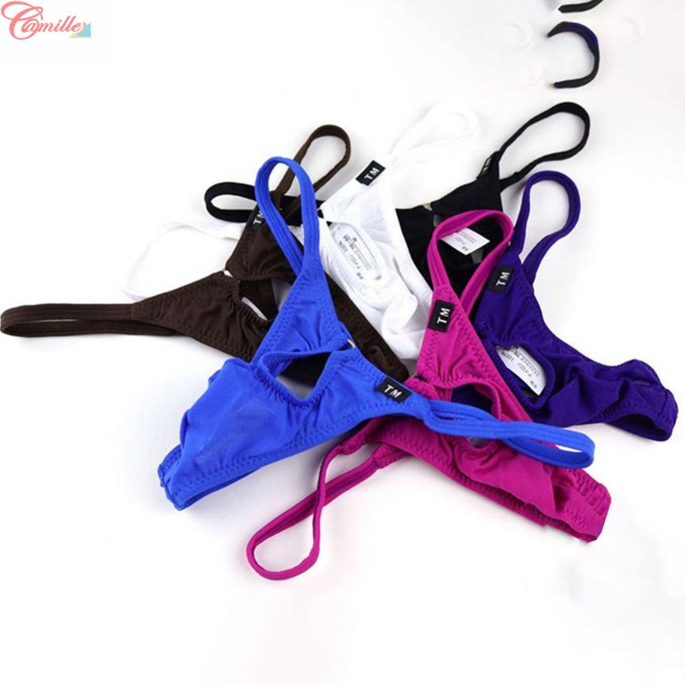 【camilles】men Ice Silk G String Briefs Thong Bikini Underwear T Back