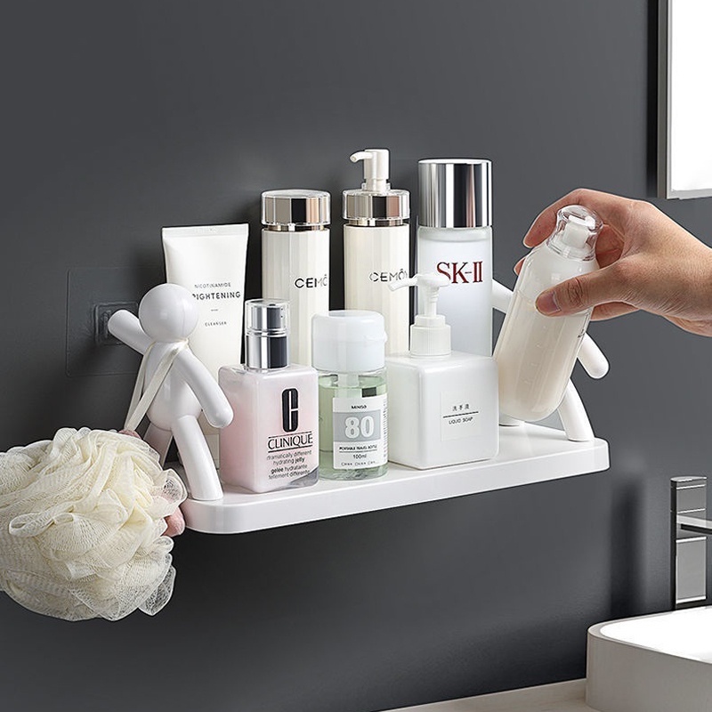 Bathroom Shelf Toilet Rack Shampoo Rack Rak Bilik Mandi Wall Rack ...
