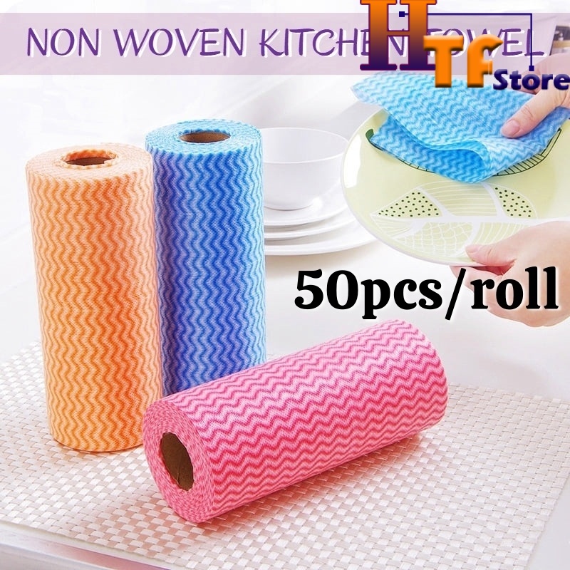 (1 ROLL) Disposable Non Woven Towel Wiping Tissue Washing Cleaning ...