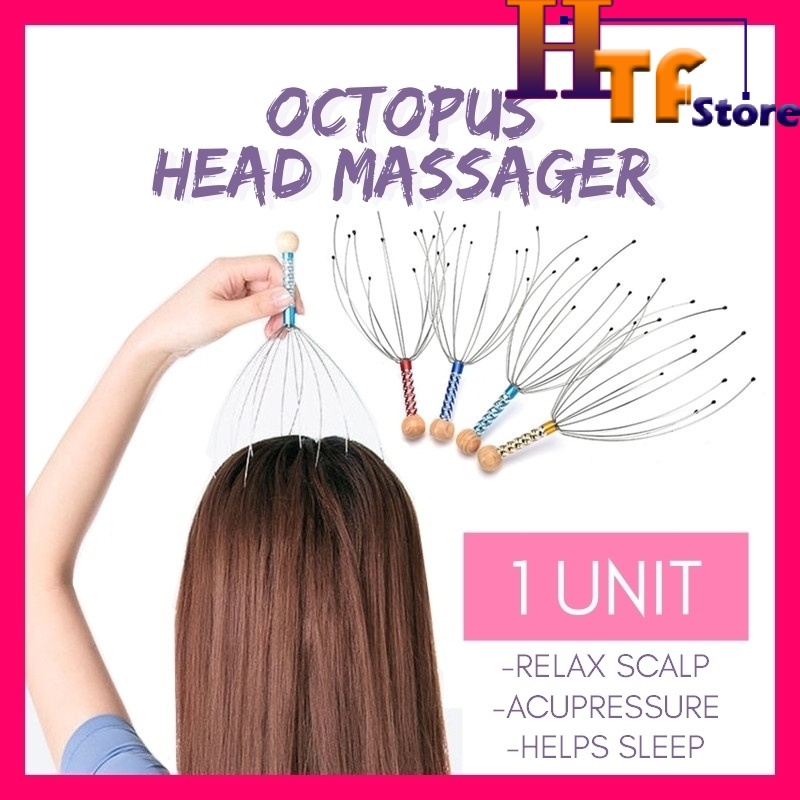 (1 PC) Octopus Head Massager Tool Scalp Scratch Stress Relieve Headache ...