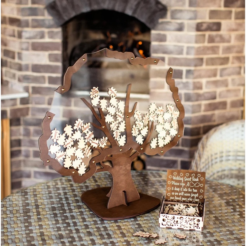 [Toronto2] Tree Wedding Guest Book Heart-shaped Chip Wedding Sign-in ...