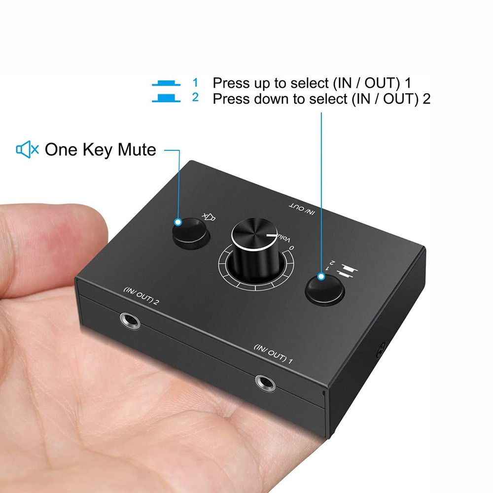 4 Port /2 Port Audio Switch Stereo Audio Switcher Splitter 3.5mm Mini ...