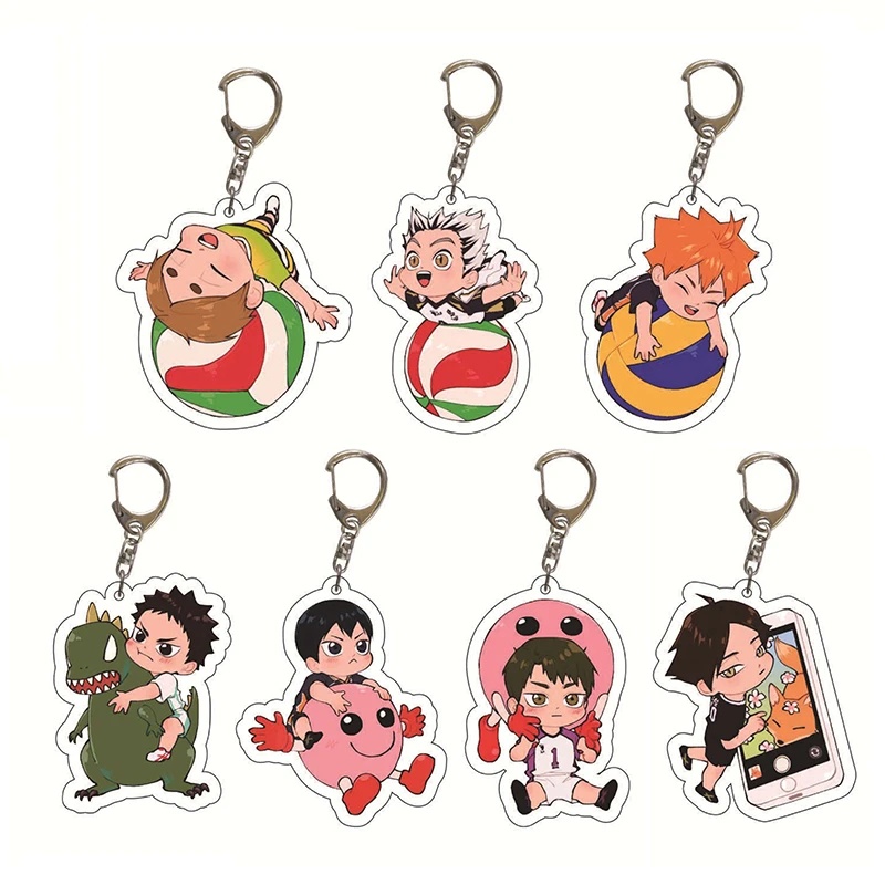 Anime Volleyball Boy Keychain Acrylic Cartoon Haikyuu Kageyama Hinata ...