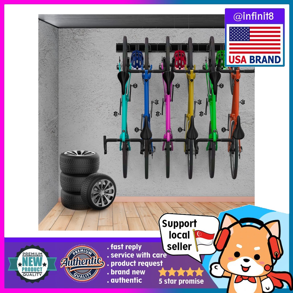 [sgstock] Bike Storage Rack, Wall Bike Rack, Bike Rack Garage, Holds 6 ...