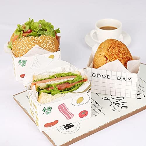 Paper Take Out Containers,Mini Burger Boxes,Toast Holding Bread Tray ...