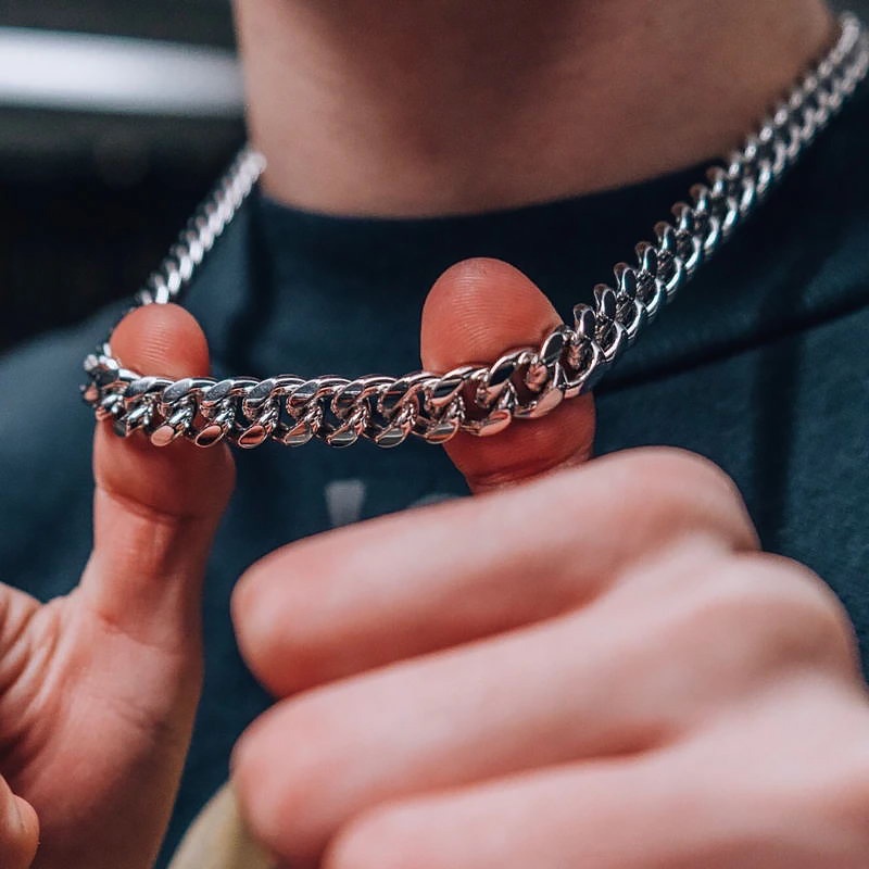 Width 3/5/7/9MM Hip Hop Cuban Link Stainless Steel Chains Necklace for ...