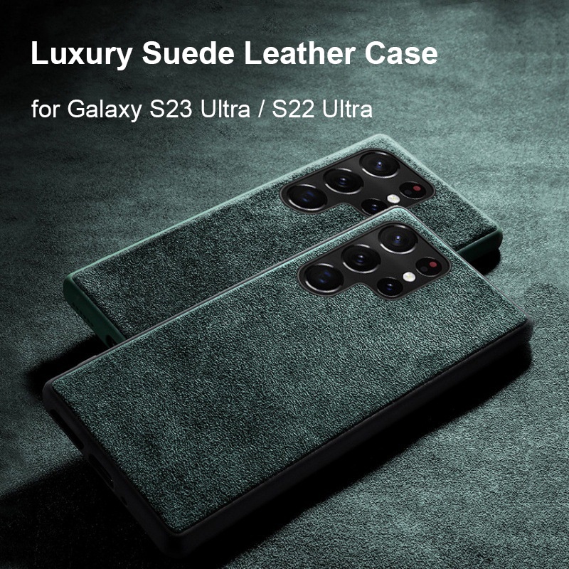 Luxury Suede Leather Case for Samsung Galaxy S23 Ultra S22 Ultra ...