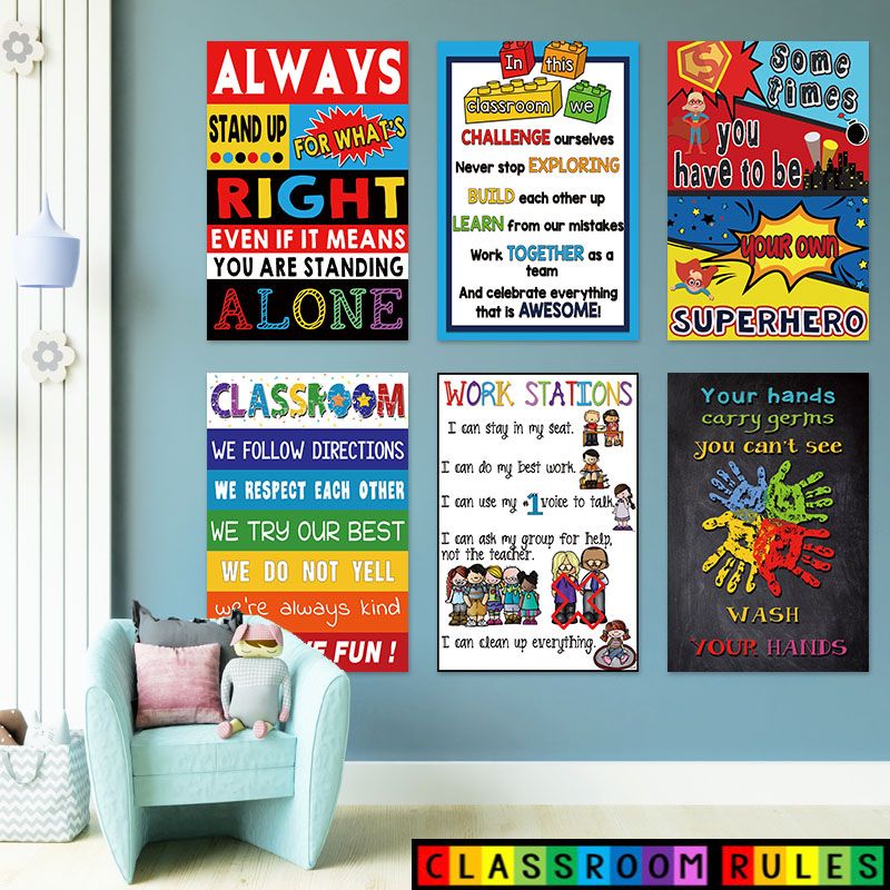 English Classroom Rules Bilingual International School Wall Decoration ...