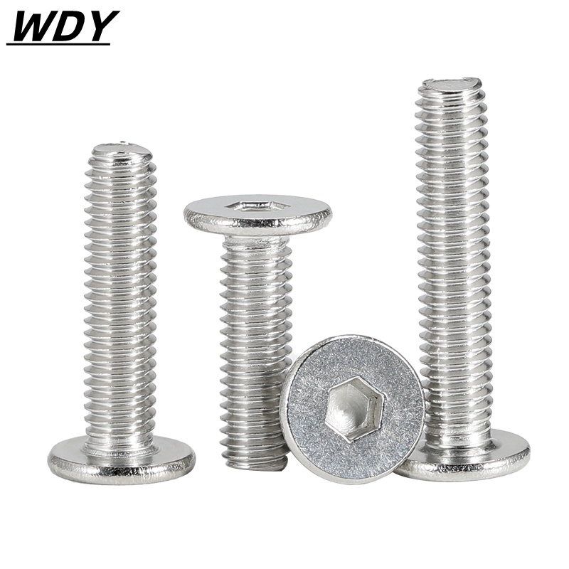 M2/m3/m4 304 Stainless Steel CM Round Thin Head Hexagon Socket Screw Large Flat Head Flat Head ...
