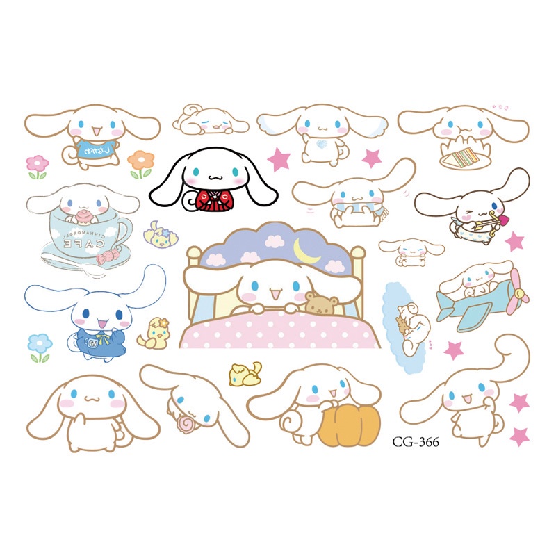 Sanrio Cartoon Anime Melody Hello Kitty Kuromi Tattoo Stickers ...