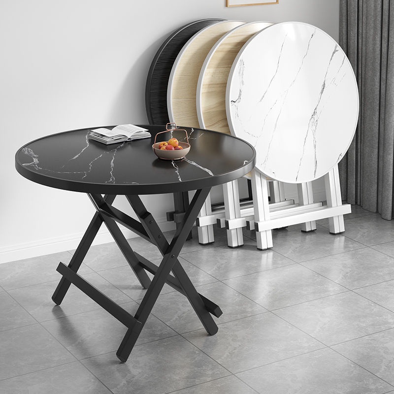 Small Round Table Foldable Small Family Dining Table Household Simple ...