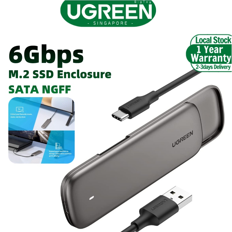 UGREEN SSD Case M.2 Enclosure USB Type C Micro USB External Mobile Hard ...