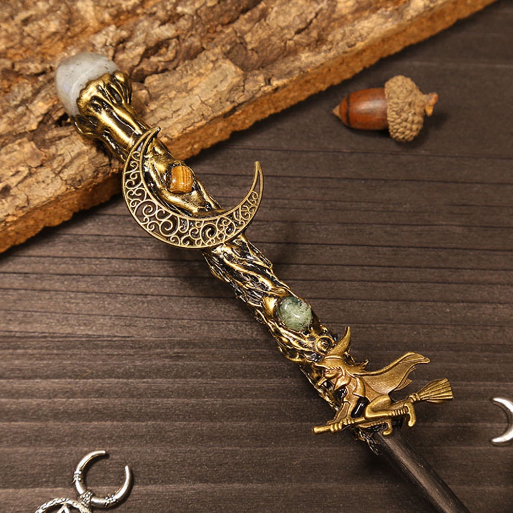 Natural Crystal Scepter Wiccan Wand Magic Altar Ornament Vintage Fairy ...