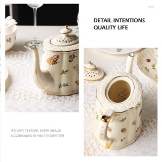【SG】Vintage Ceramic Teapot Set Premium European Tea Set Porcelain Tea ...