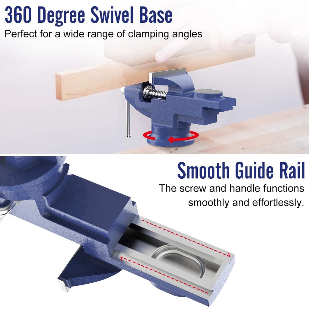 60mm 70mm 80mm Swivel Base Table Vise Clamp Bench Vise Heavy Duty ...