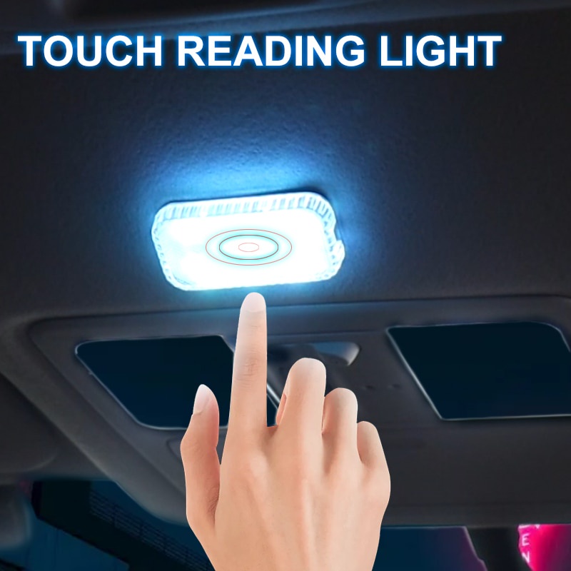 LED Touch Light Mini Wireless Car Interior Lighting for Door Foot Trunk ...