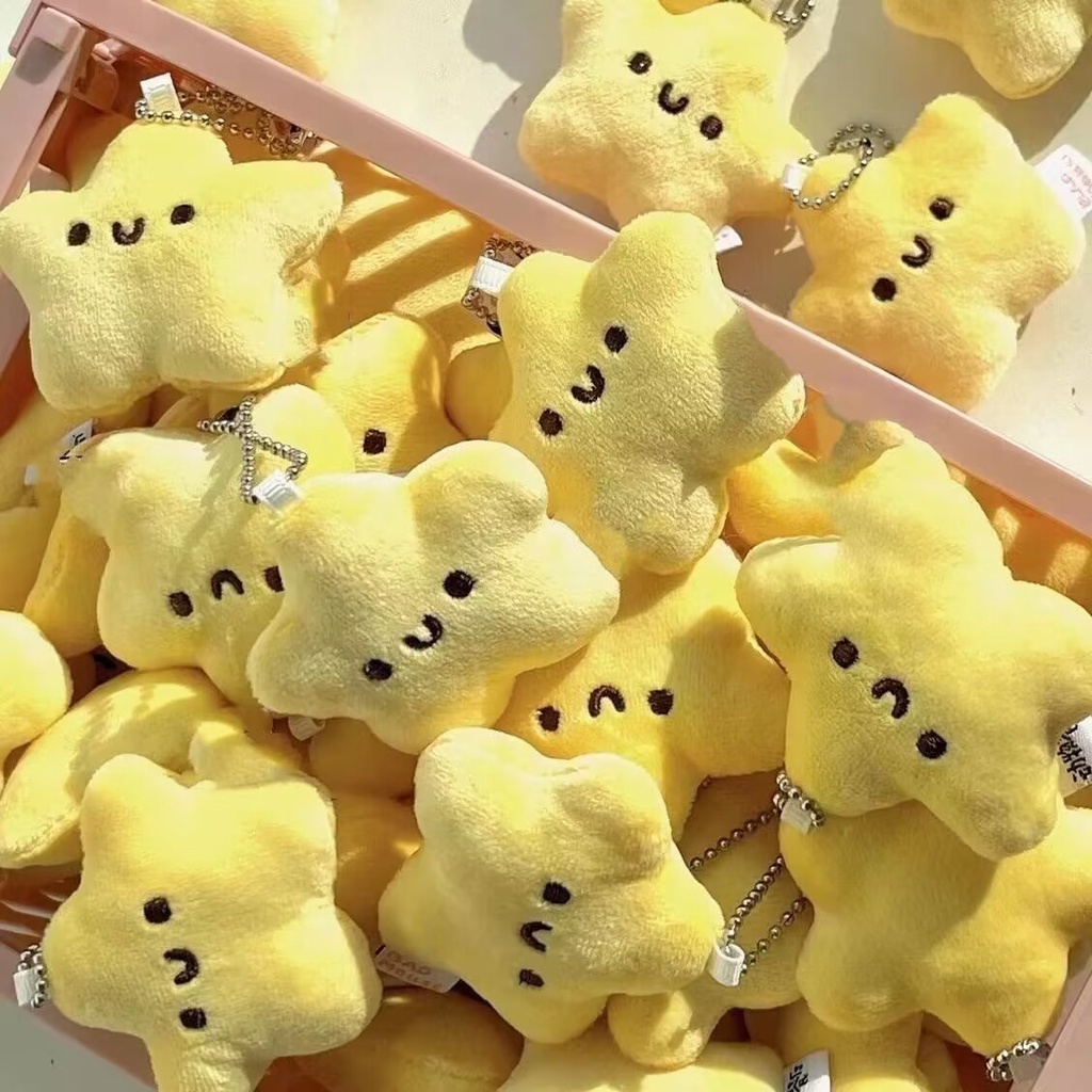 Cute Squeaky Star Keychain with Sound Plush Doll Pendant Key Chain ...