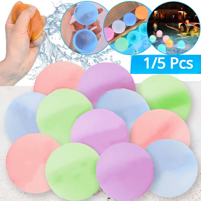 5 pcs Water Balloons Reusable Pool Beach Play Toy Pool Party Favors ...