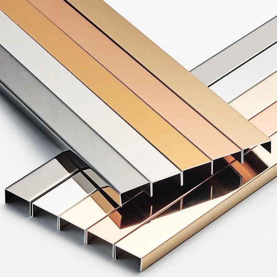 Black Titanium Stainless Steel Trim Strip Metal U-Shaped Inlaid Ceiling ...