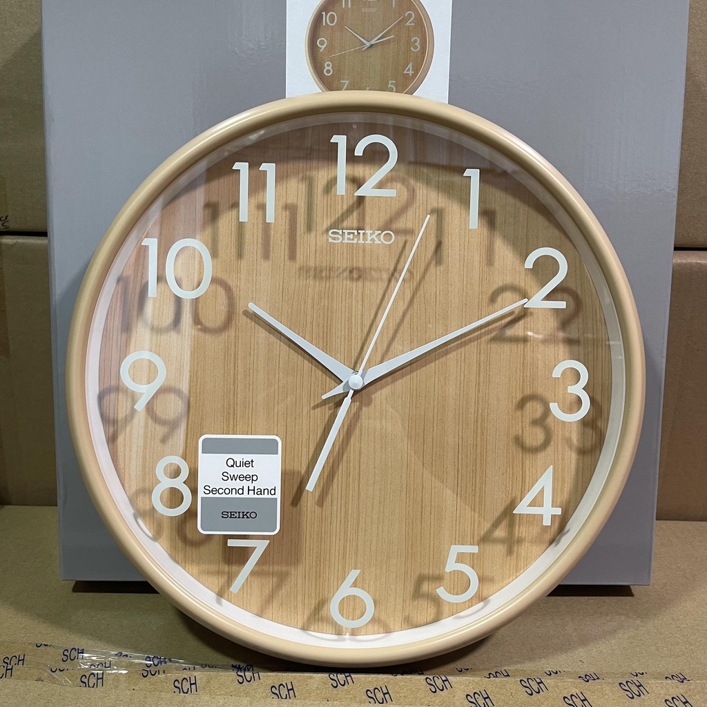 Seiko Clock QXA810Y Decorator Light Brown Dial Analog Quiet Sweep ...