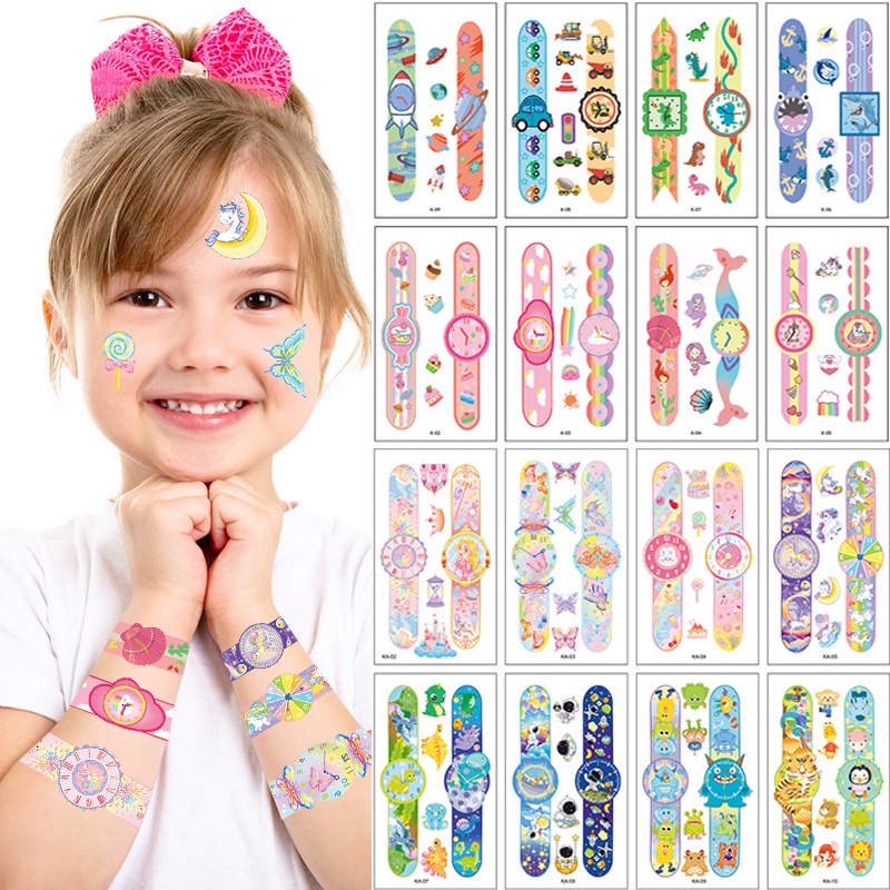 10Pc Children Watch Tattoo Stickers Kids Girls Boy Cute Creative ...